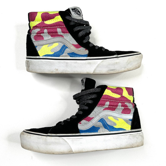 Vans | Shoes | Vans Multi Color Glitter High Top Classic Camo Size M85 ...